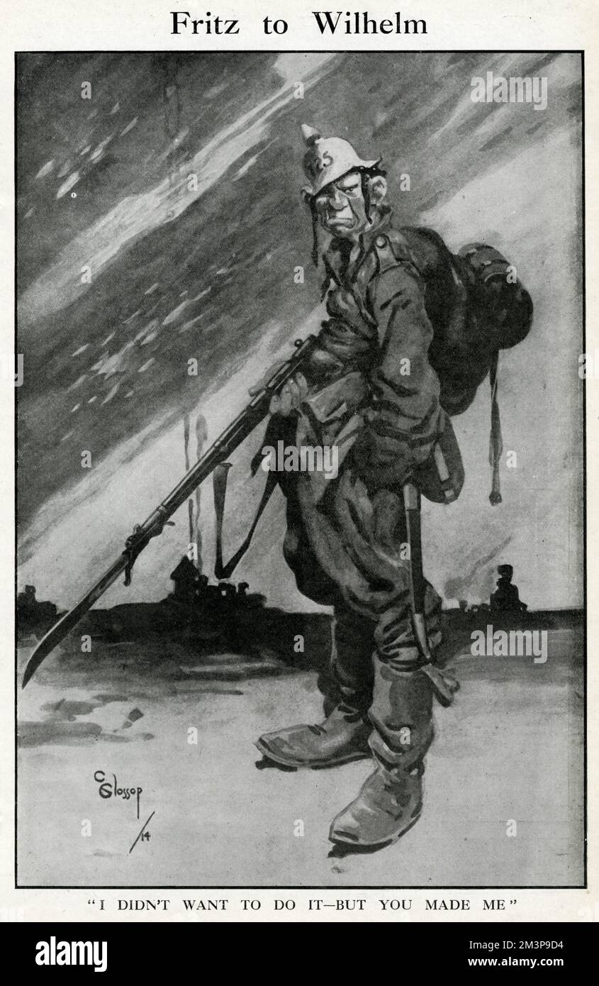 Cartoon, Fritz to Wilhelm, WW1 Stock Photo - Alamy