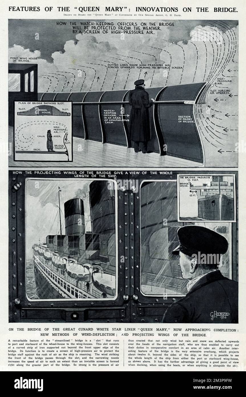 Queen Mary ocean liner: Innovations on the bridge Stock Photo - Alamy
