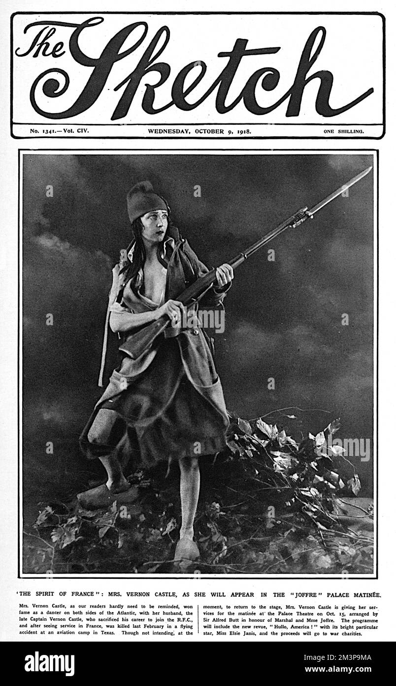 IRENE CASTLE (nee FOOTE) Dancer, with her husband Vernon Castle known ...