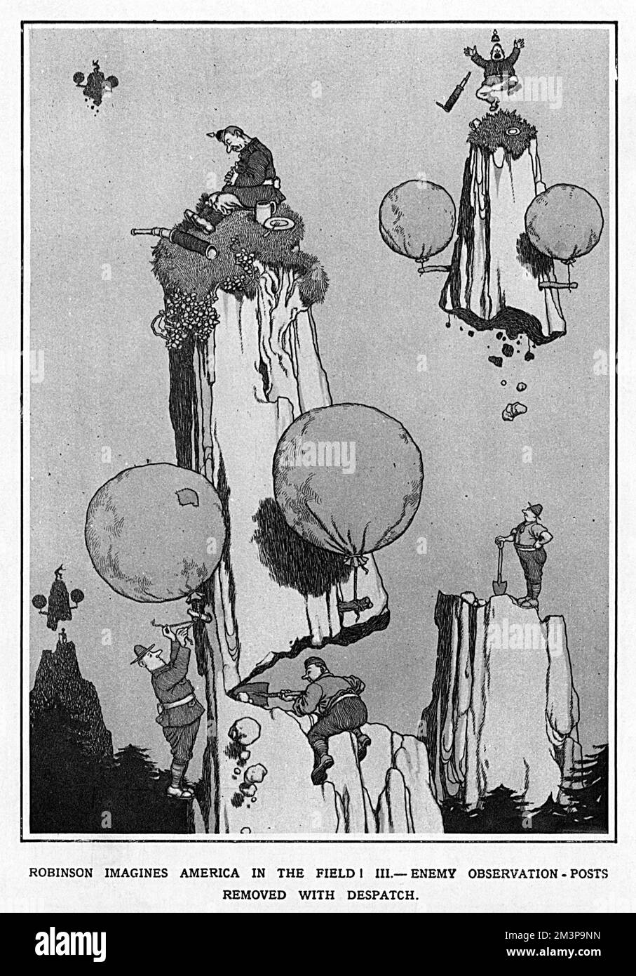 Enemy Observation Posts Removed by Heath Robinson, WW1 Stock Photo - Alamy