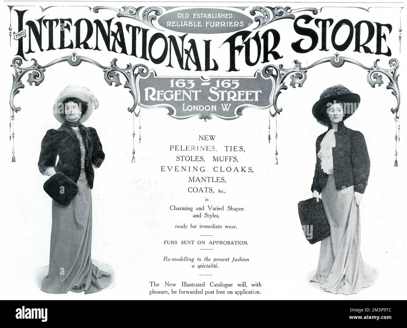 Advert for International Fur Store 1908 Stock Photo - Alamy