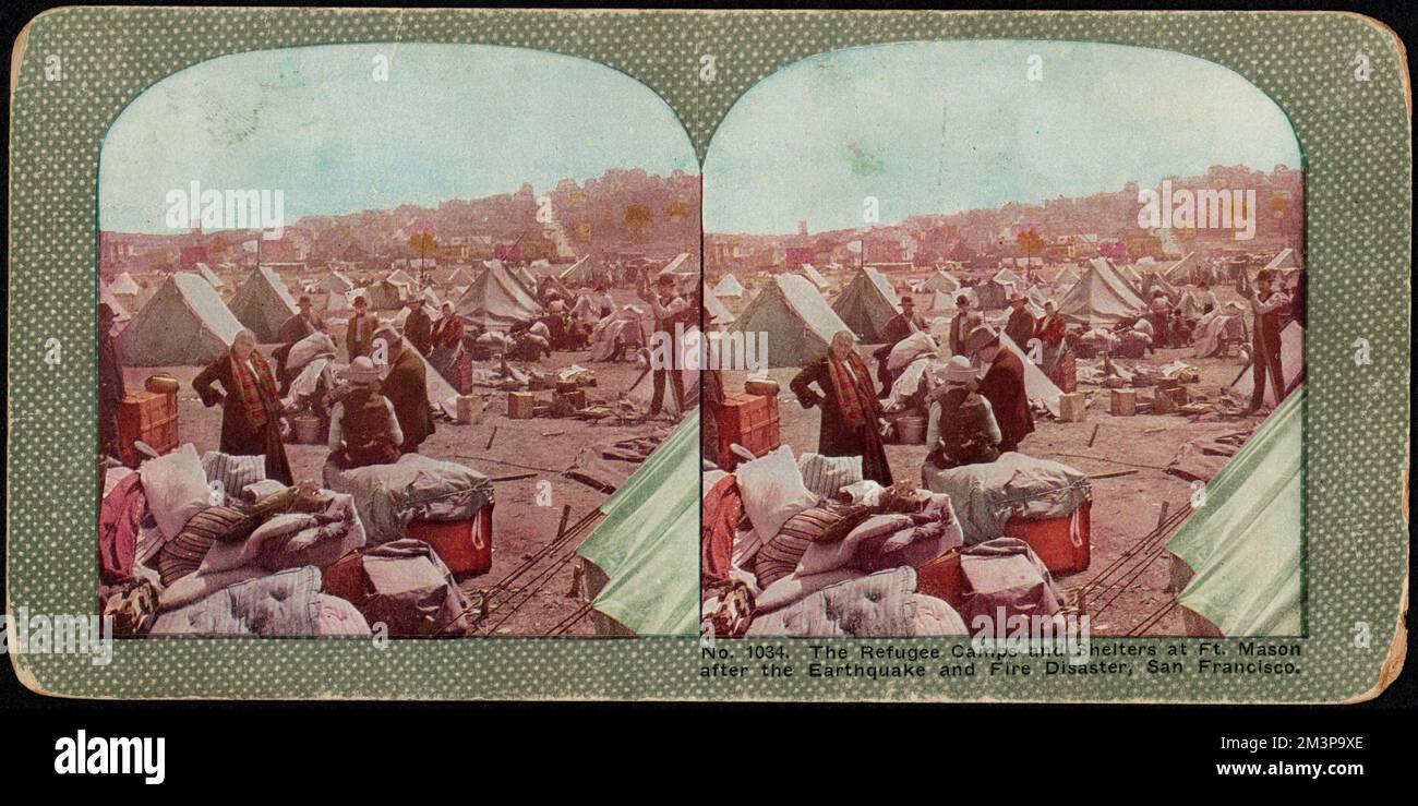 The refugee camps and shelters at Ft. Mason after the earthquake and ...