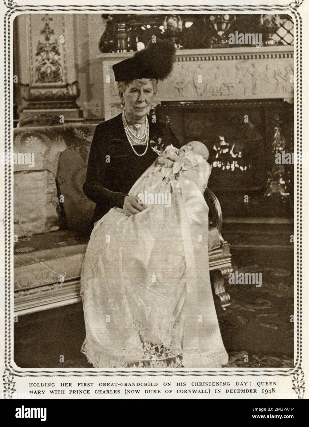 Queen Mary with Prince Charles Stock Photo - Alamy