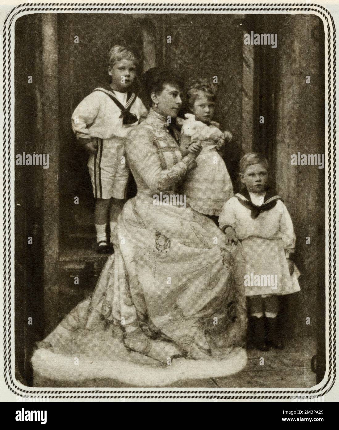 Duchess of York later Queen Mary consort, with her first three children ...
