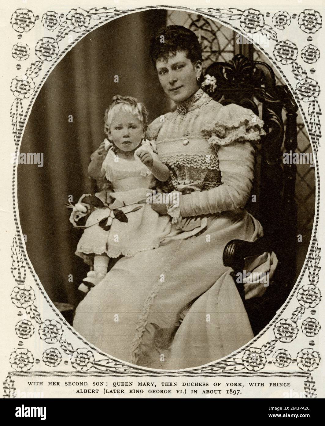 Duchess of York (later Queen Mary consort), with second son Prince ...