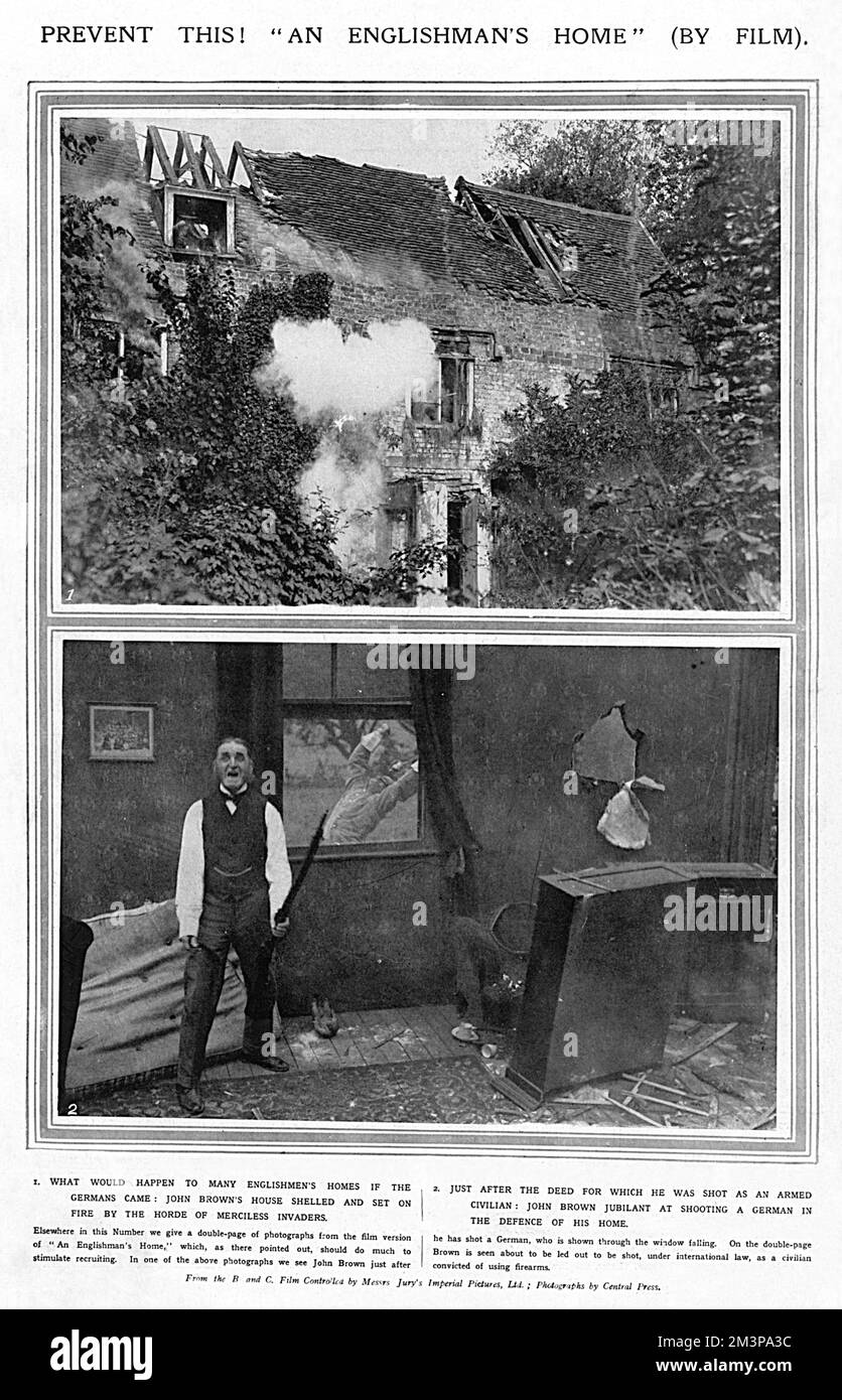 An Englishmans Home filmed, WW1 Stock Photo - Alamy