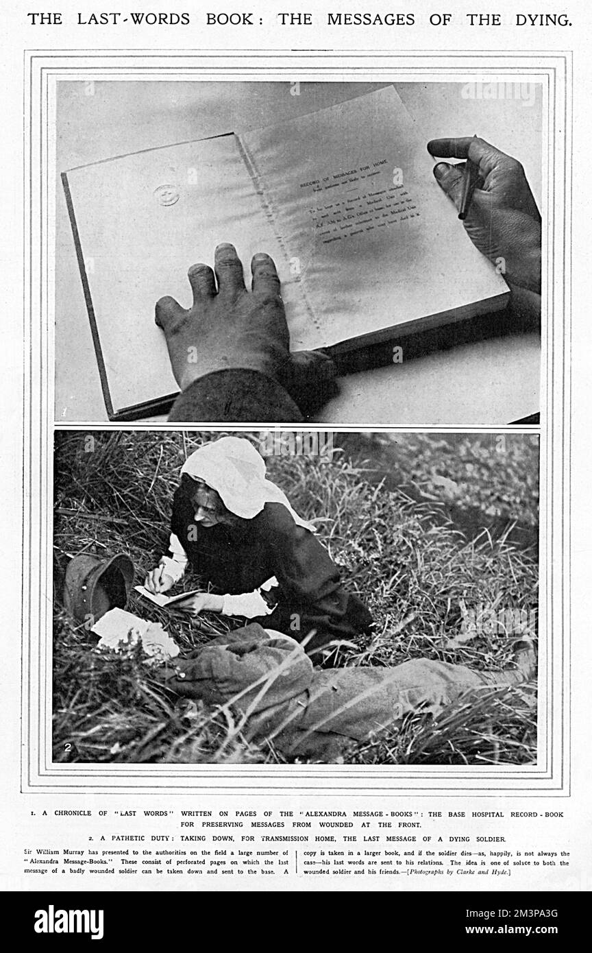 An example of the Alexandra Message Book, a notebook with perforated ...