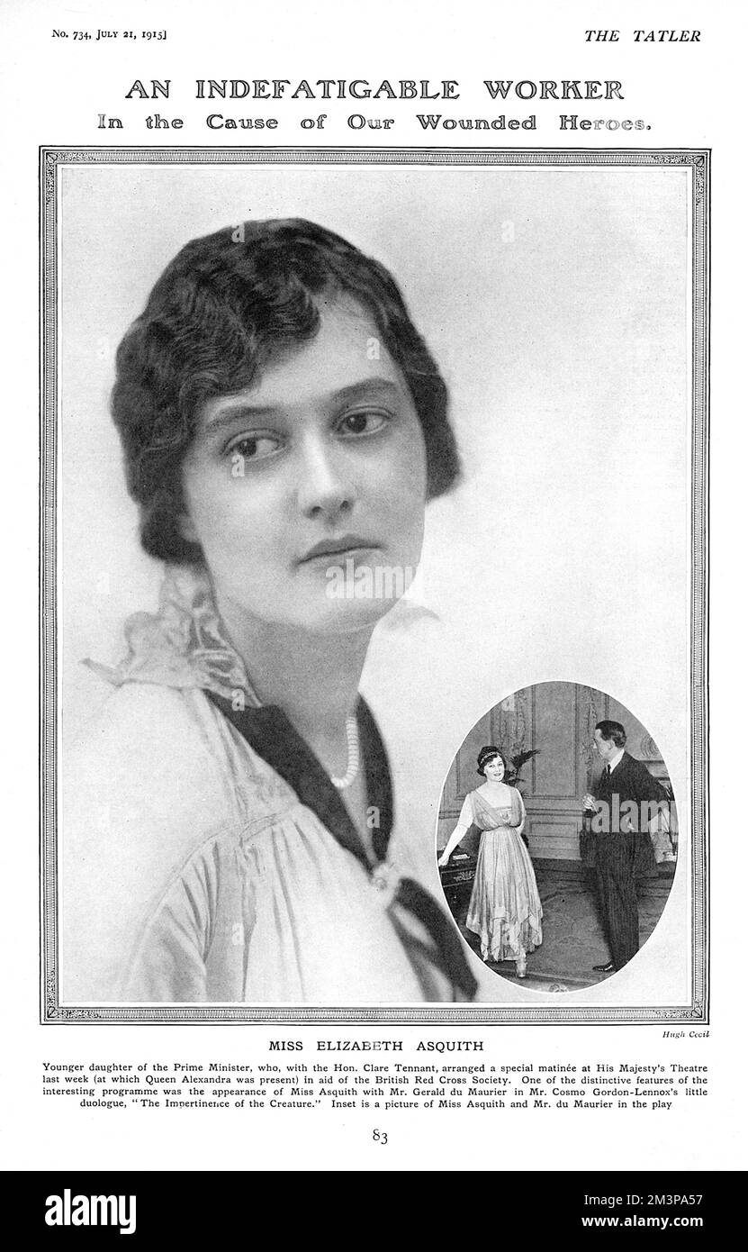 An indefatigable war worker, Elizabeth Asquith Stock Photo - Alamy