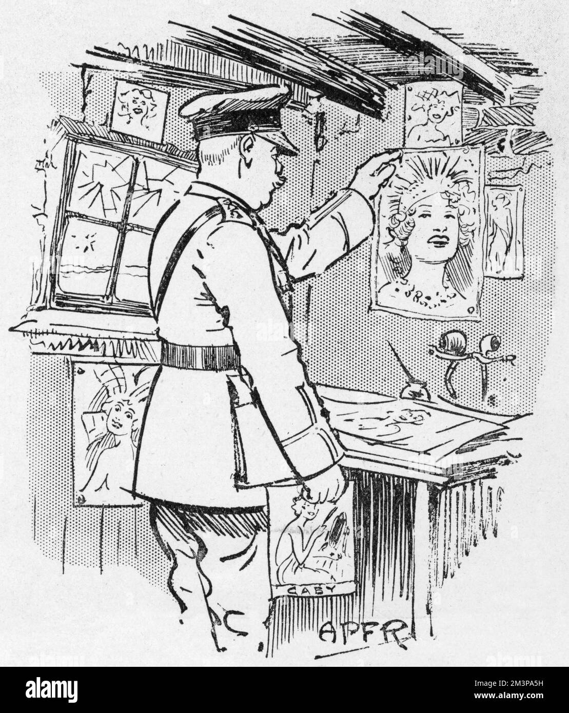 Bystander- Military officer collecting images of Gaby Deslys Stock ...