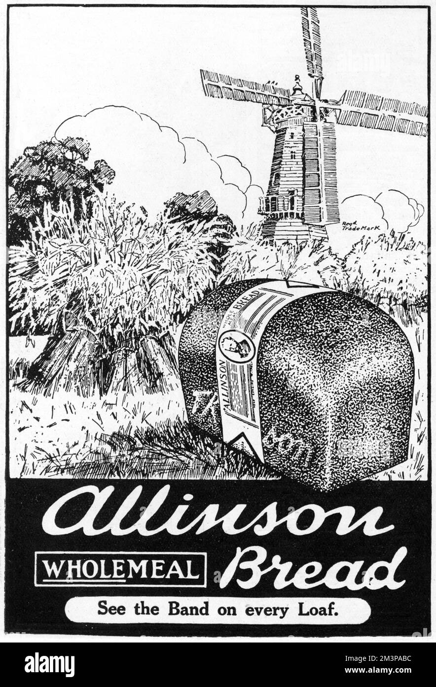 Allinson wholemeal bread advertisement, WW1 Stock Photo - Alamy