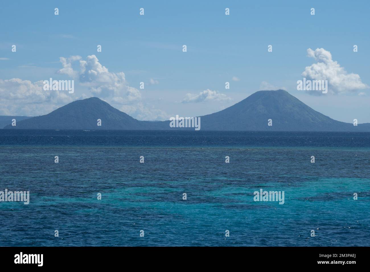 Clouds forming above volcano in the south Pacific Ocean - Ring of fire ...