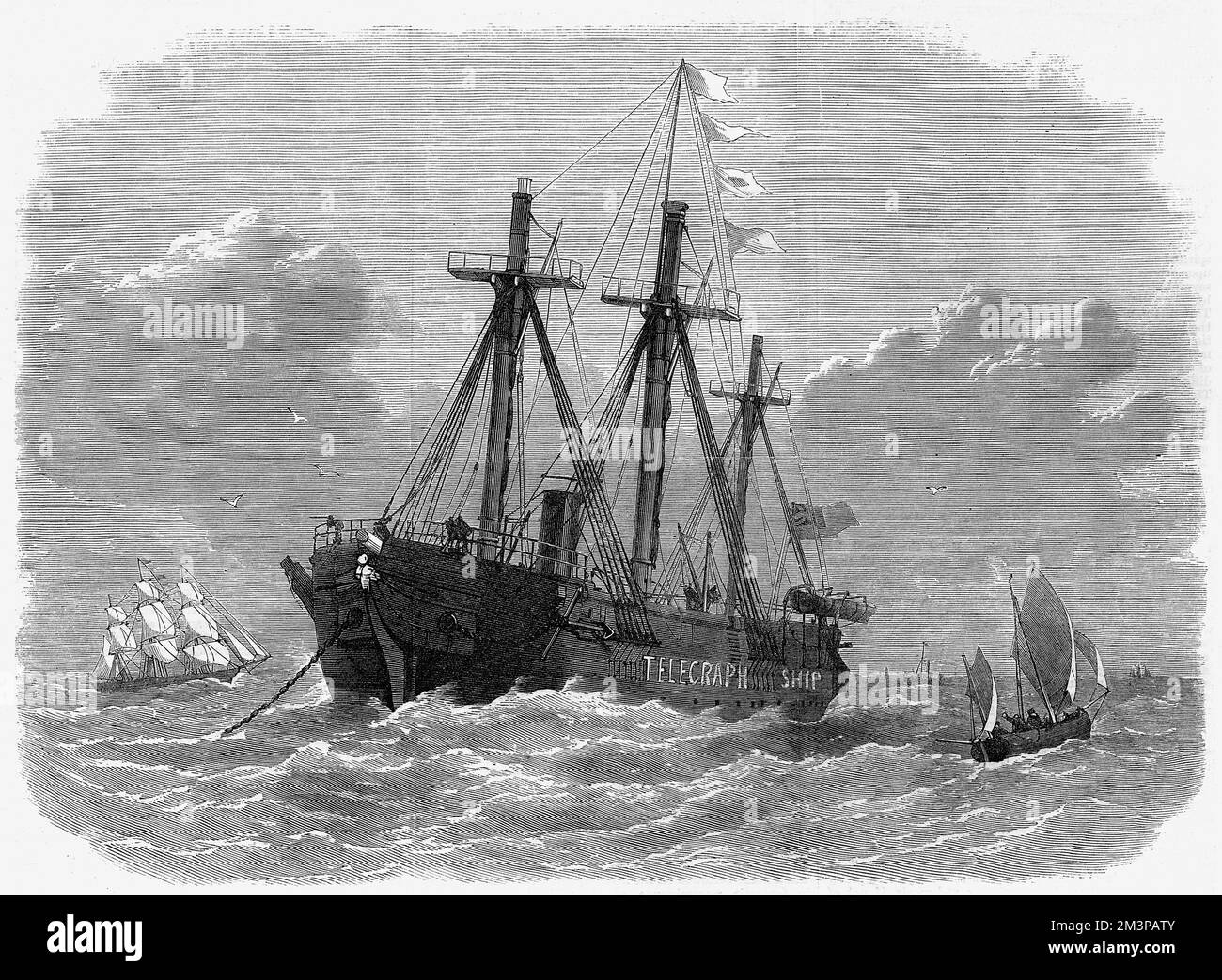 The Brisk telegraph ship, 1870 Stock Photo - Alamy