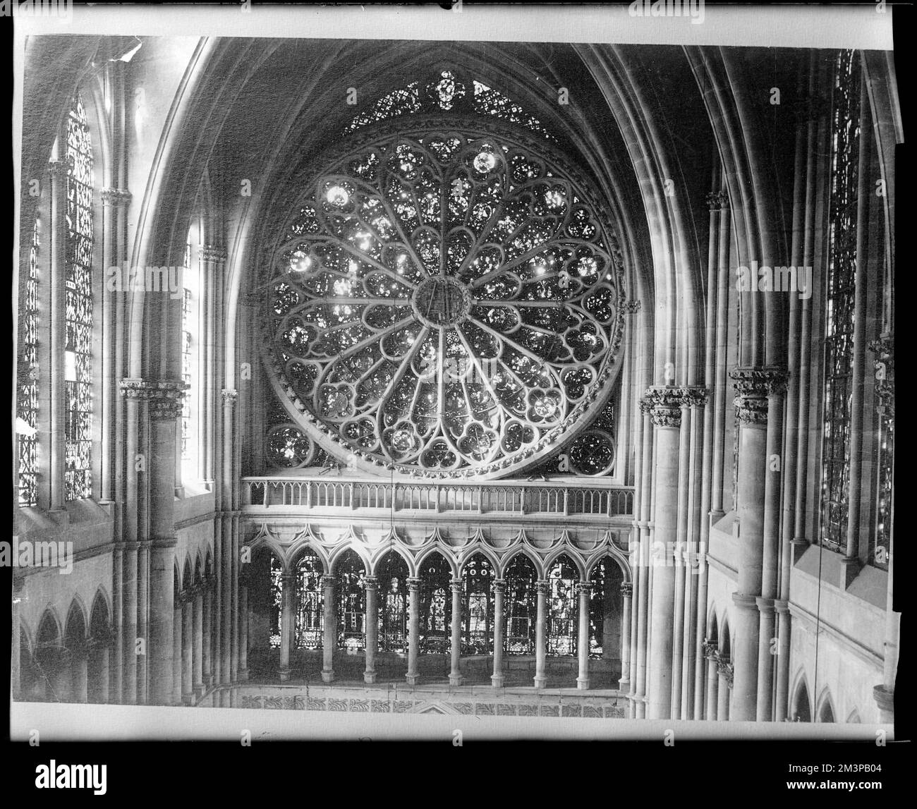 Reims, France, Reims Cathedral, interior detail, rose window ...