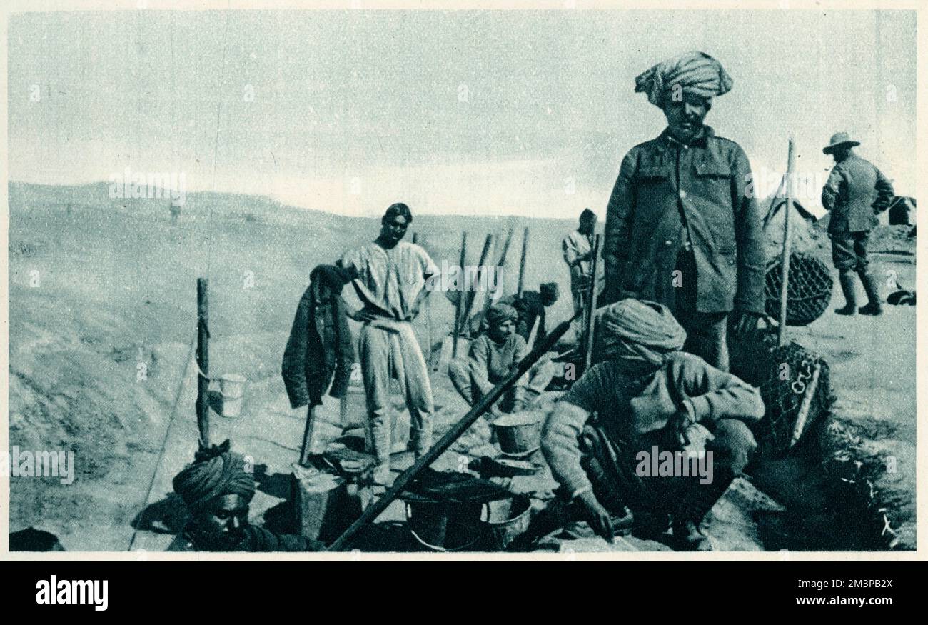 Indian sepoys at a camp during World War I Stock Photo - Alamy