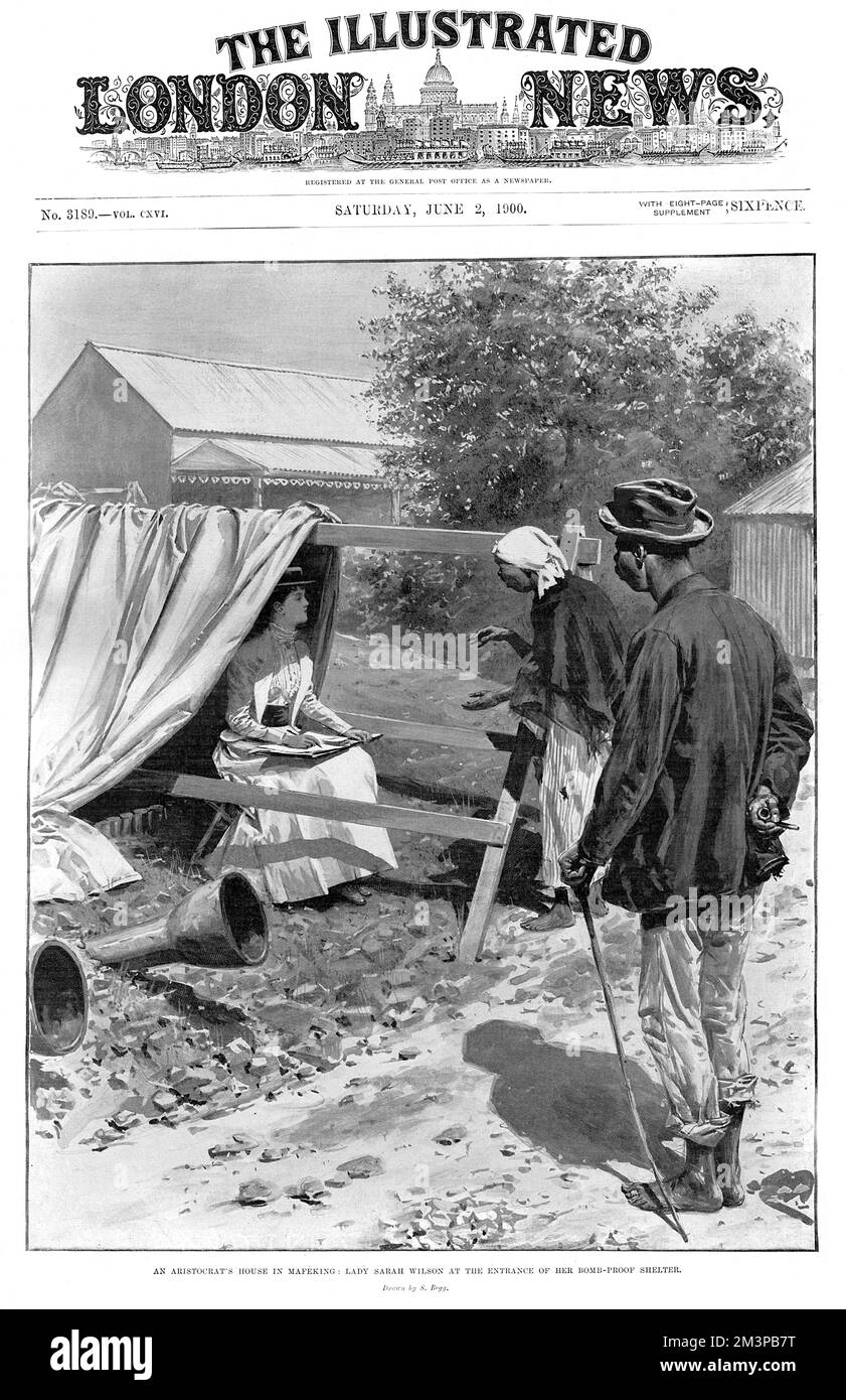 Lady Sarah Wilson's bomb-proof shelter at Mafeking, 1900 Stock Photo ...