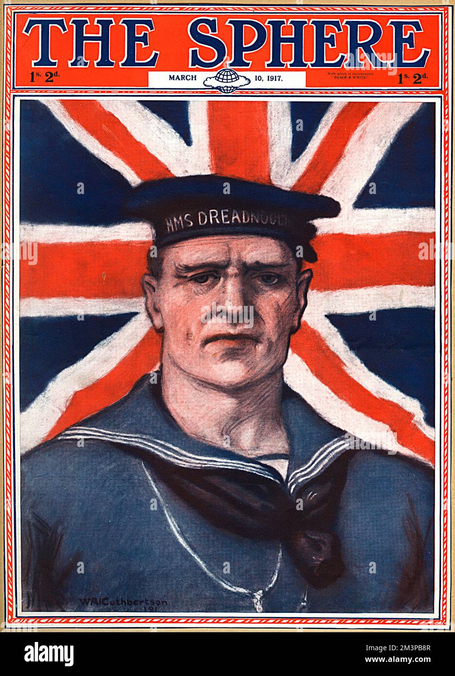 Sphere cover, WW1 patriotic sailor Stock Photo - Alamy