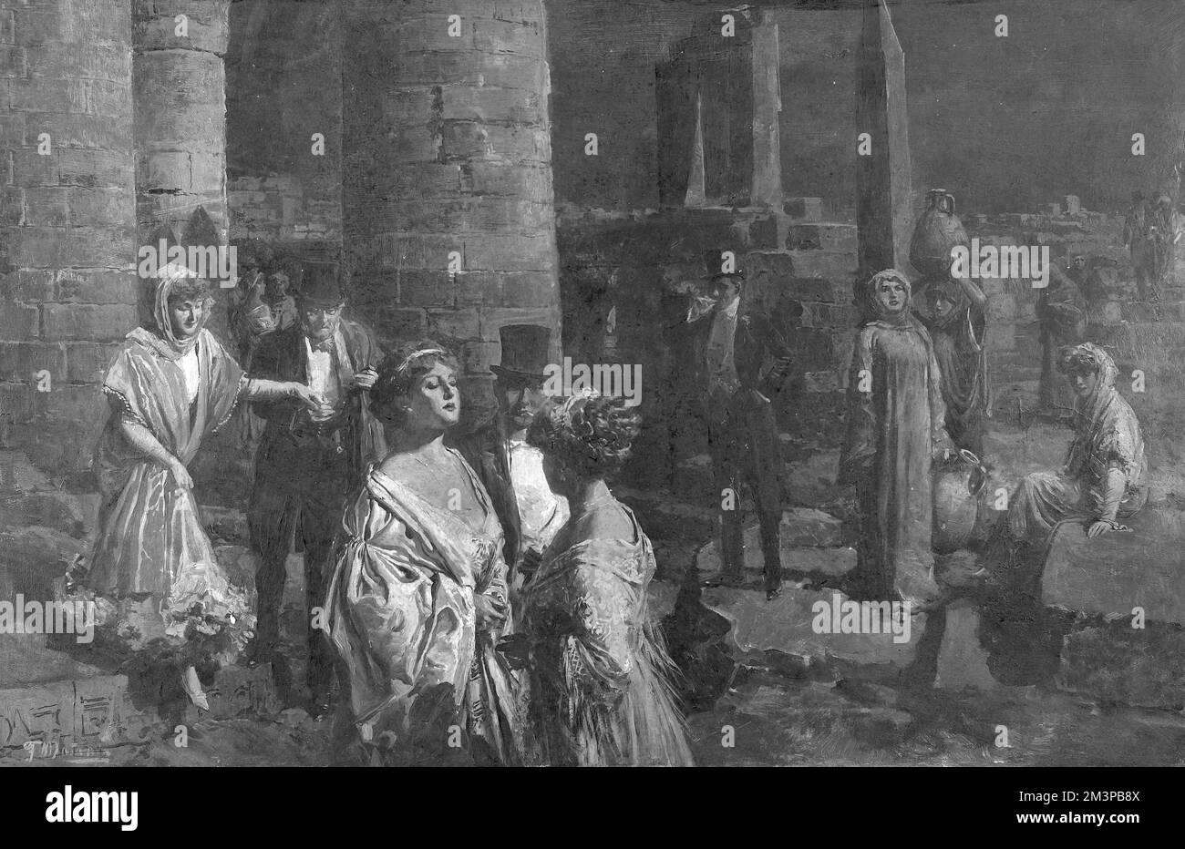 Upper class ladies and gentlemen in evening dress Stock Photo - Alamy