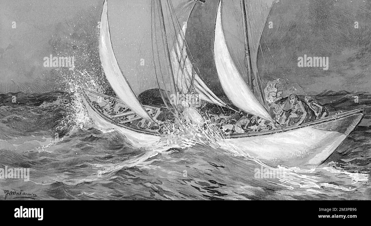 Sailing on sea waves Black and White Stock Photos & Images - Alamy