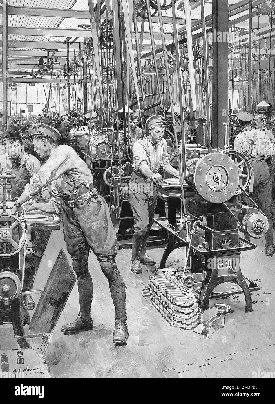 Soldiers as munitions workers Stock Photo - Alamy