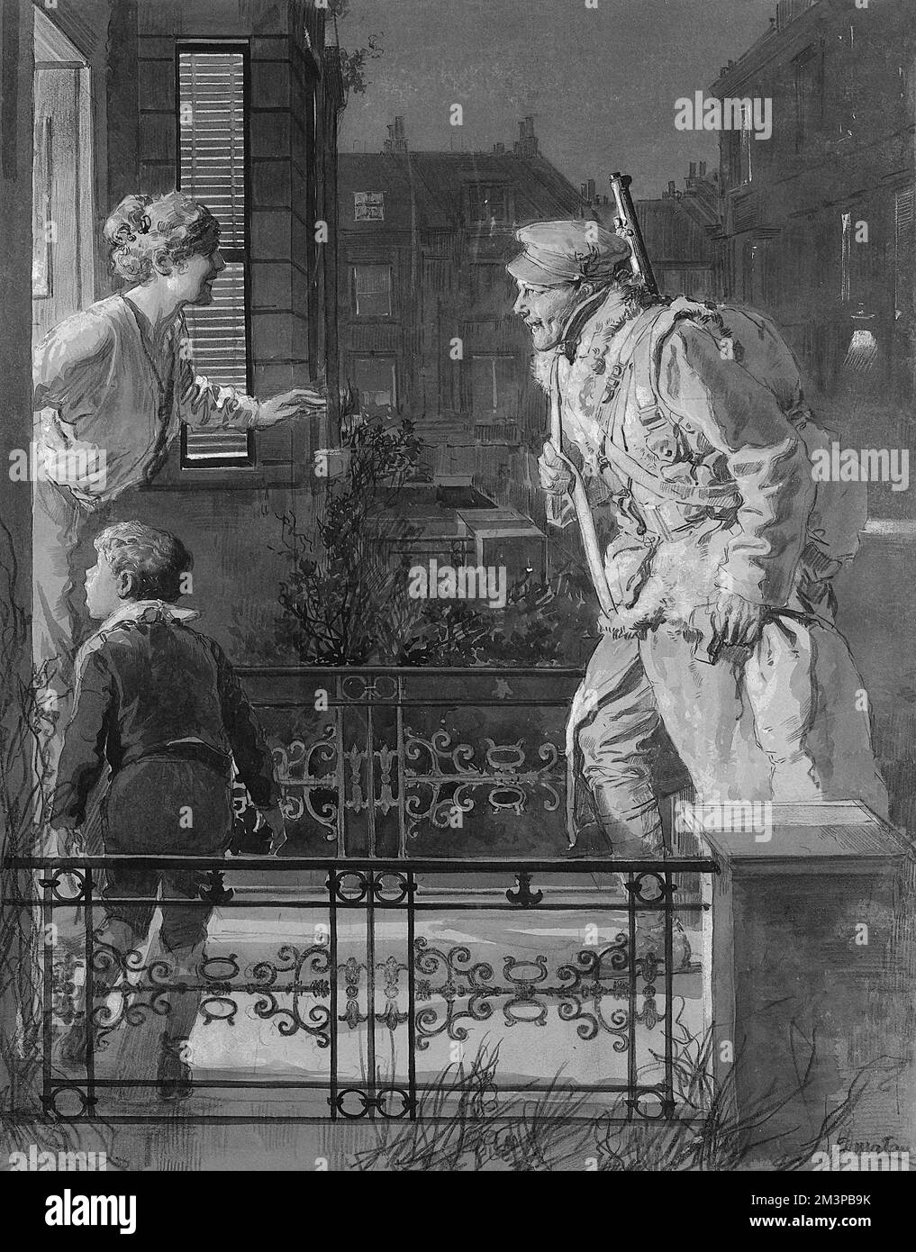 Soldier returning home from the trenches, WW1 Stock Photo - Alamy