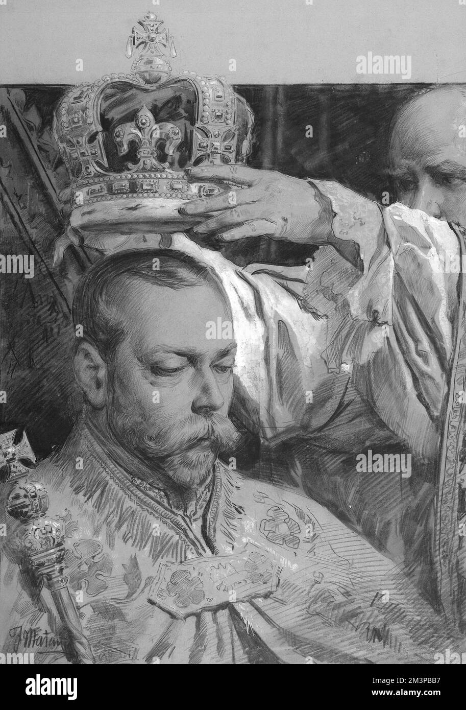 King George V being crowned Stock Photo - Alamy