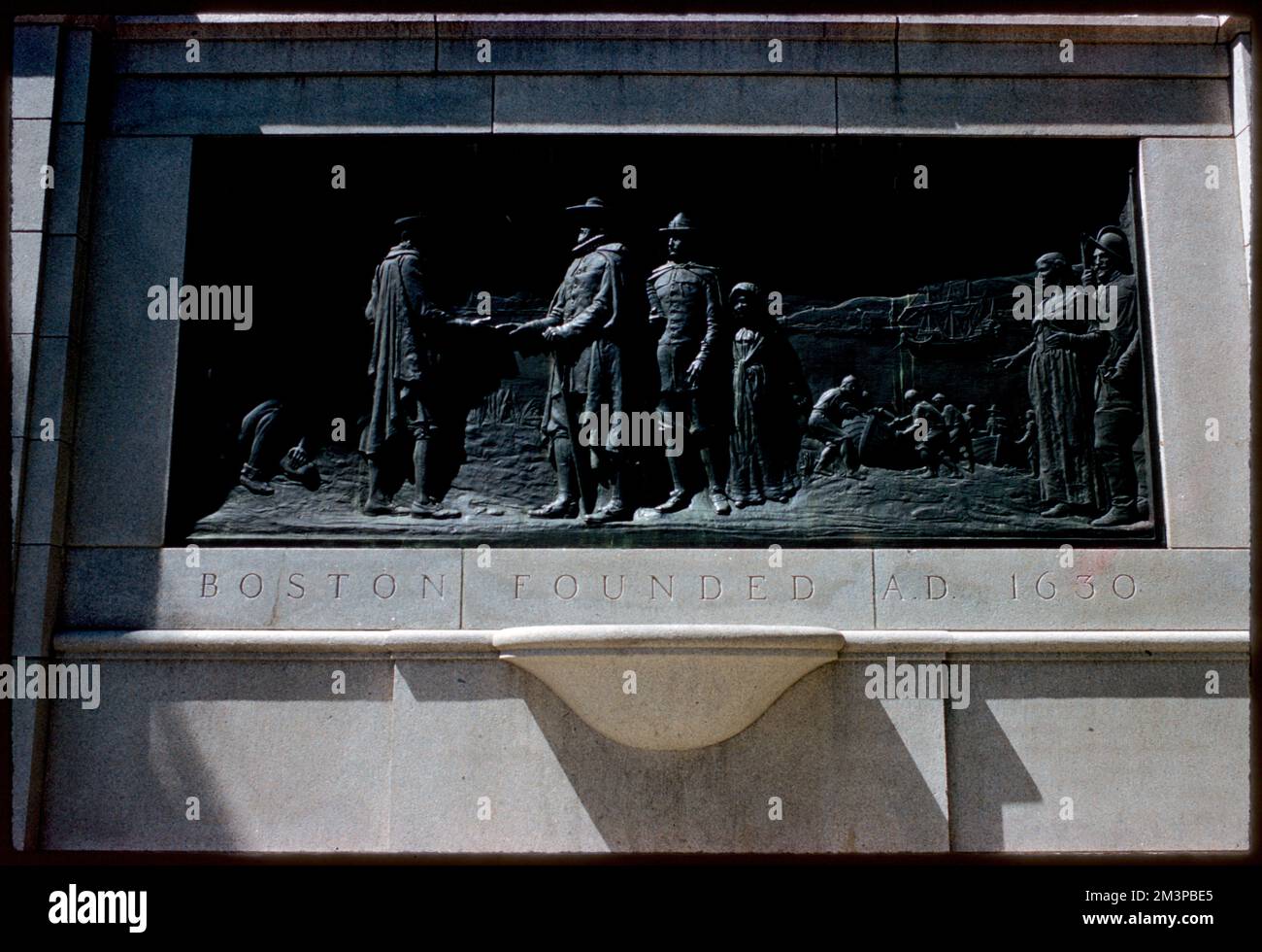 Relief sculpture on Founders' Memorial, Boston Common, Boston ...
