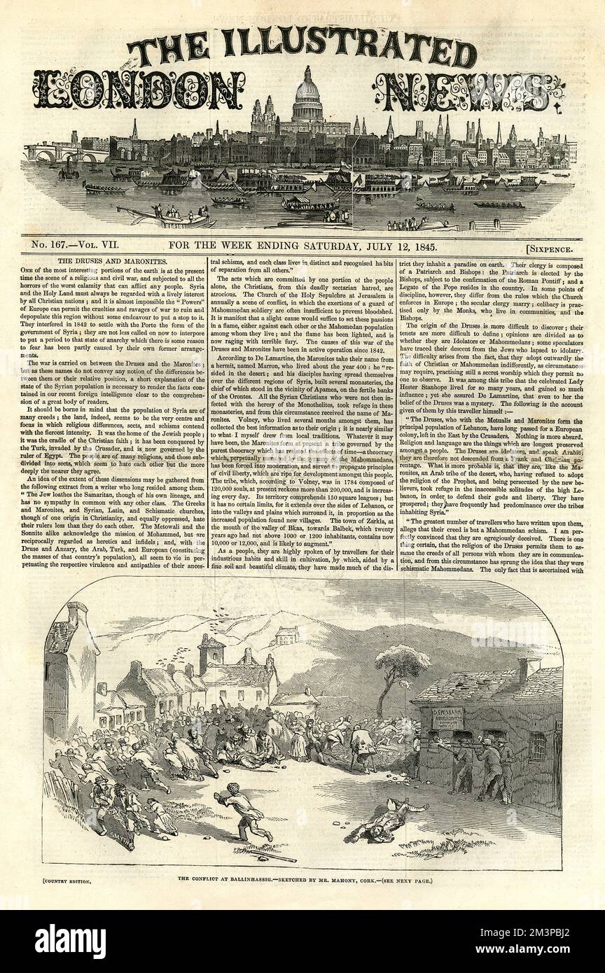 Illustrated London News cover, 12th July 1845 Stock Photo - Alamy