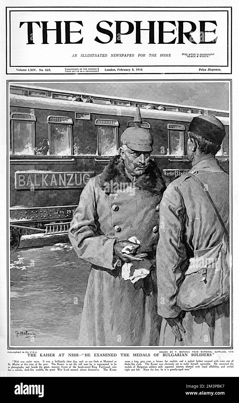 Sphere cover - The Kaiser at Nish by Matania, WW1 Stock Photo - Alamy