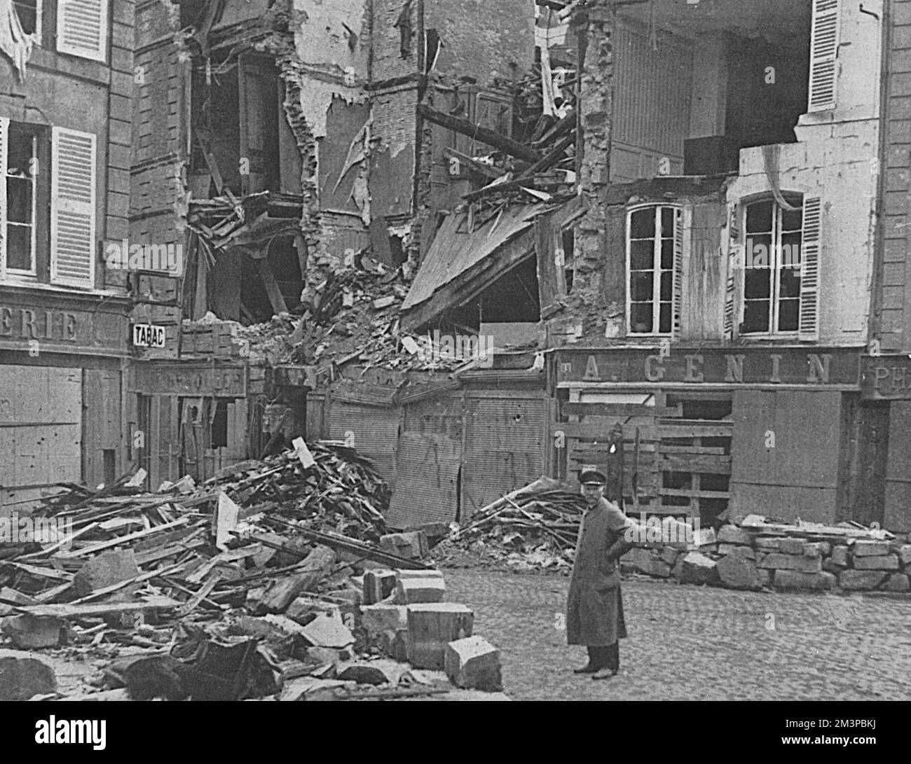 Street scene in Verdun after German bombardment, WW1 Stock Photo - Alamy