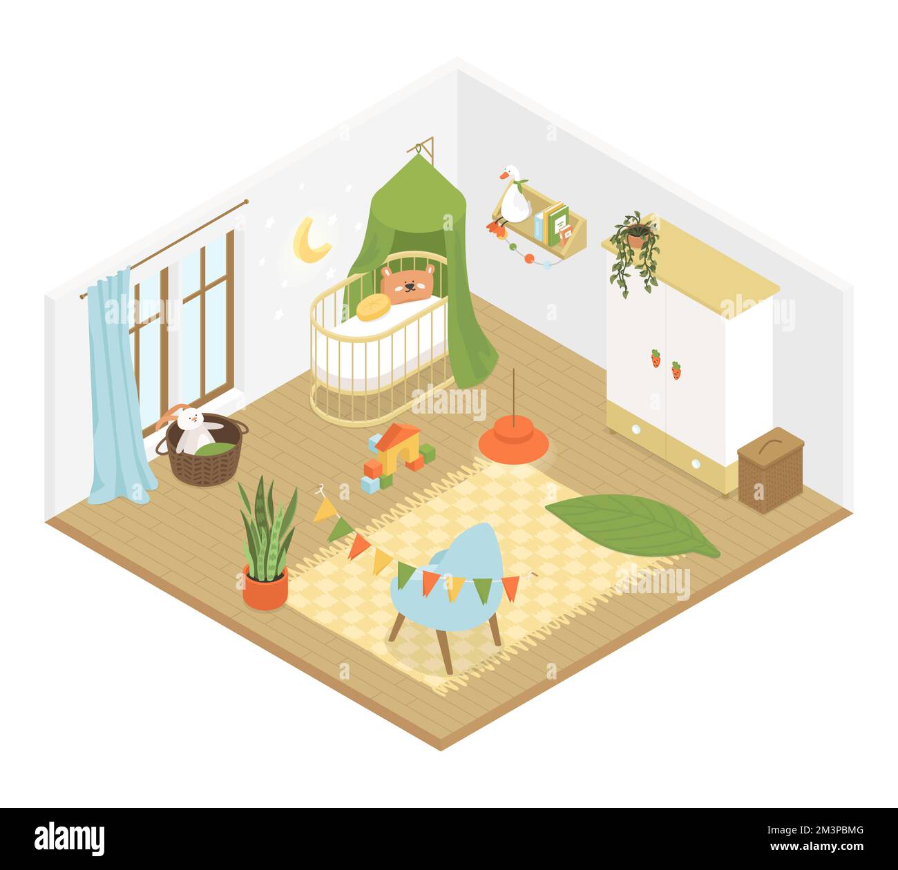 Children bedroom - modern vector colorful isometric illustration Stock Vector Image & Art - Alamy