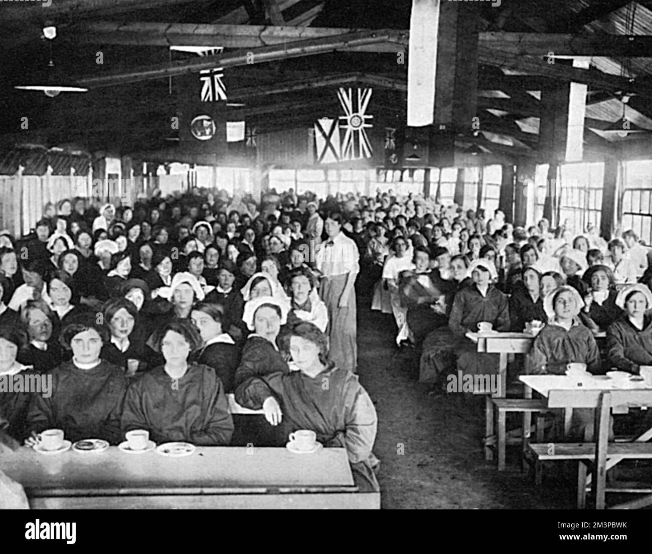 Tea Time in Dining Hall of National Control Canteen, WW1 Stock Photo ...