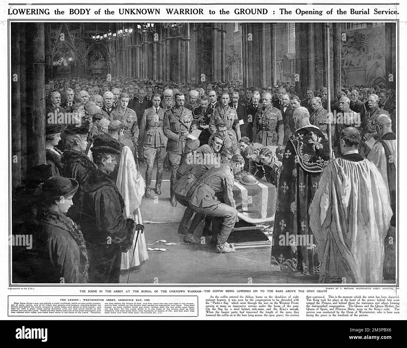 Lowering the body of Unknown Warior to the ground 1920 Stock Photo - Alamy