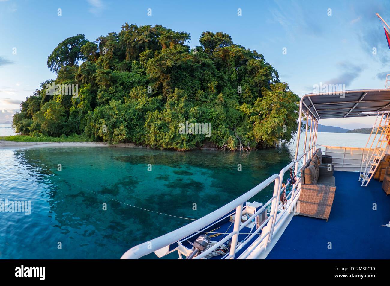 Liveaboard in the south Pacific in papua new Guinea at tropical island ...