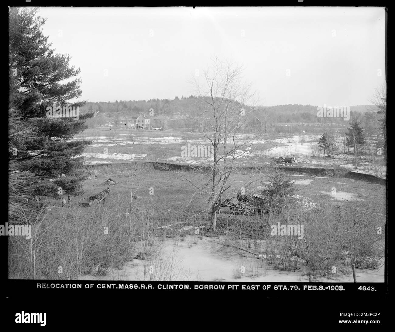 Relocation Central Massachusetts Railroad, borrow pit, east of station ...