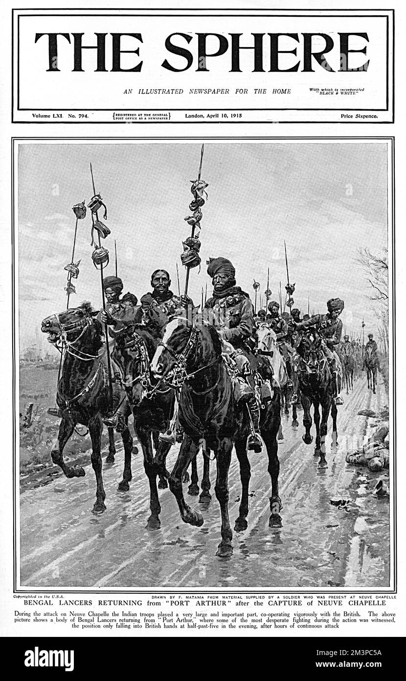 Bengal Lancers return from Port Arthur after the capture of Neuve ...
