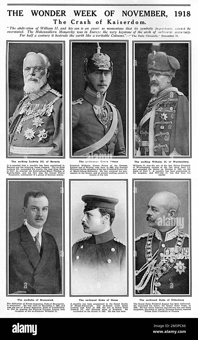 German ex-royalty following end of First World War Stock Photo - Alamy