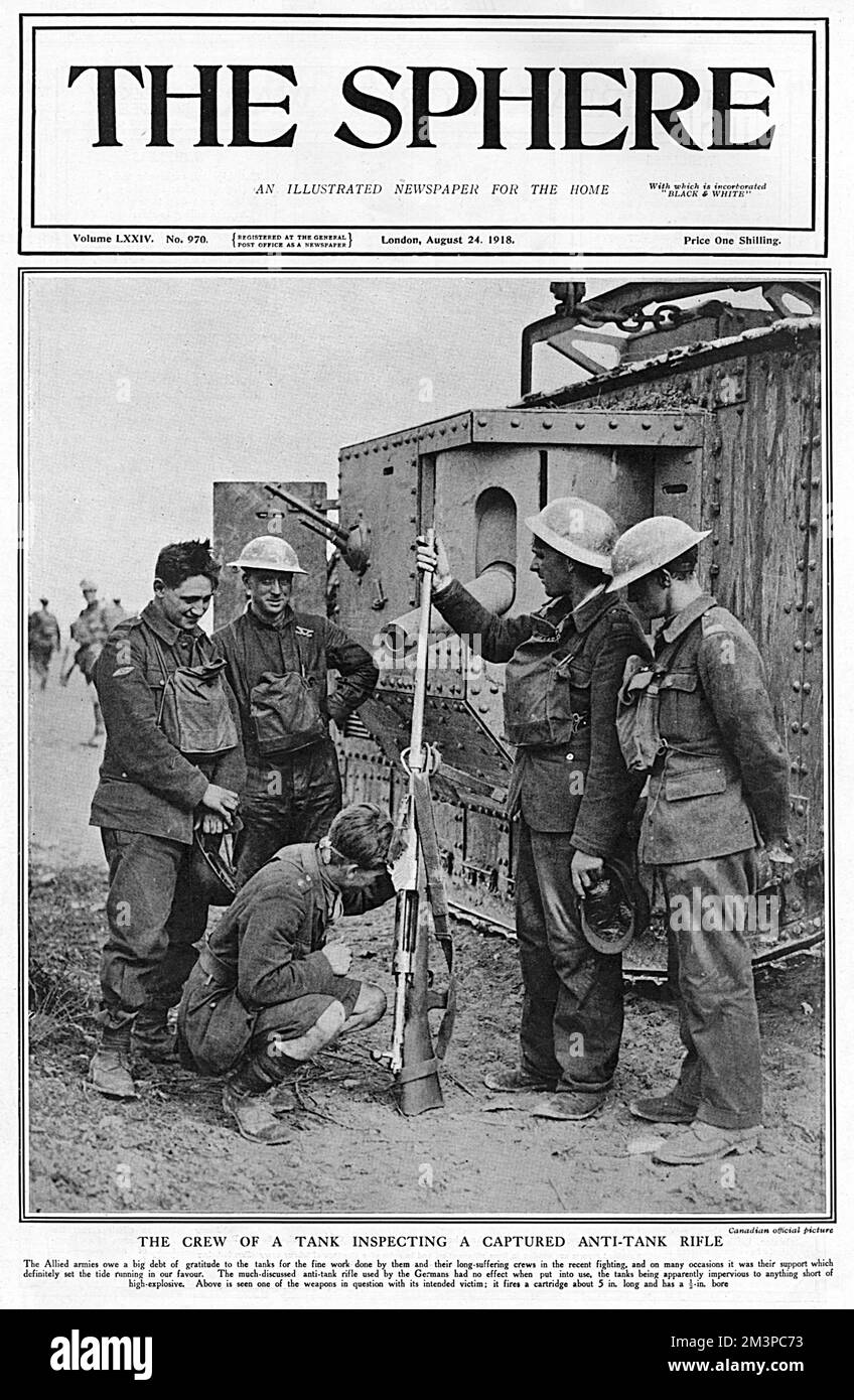 Sphere cover -Crew of tank inspecting German anti-tank rifle Stock ...