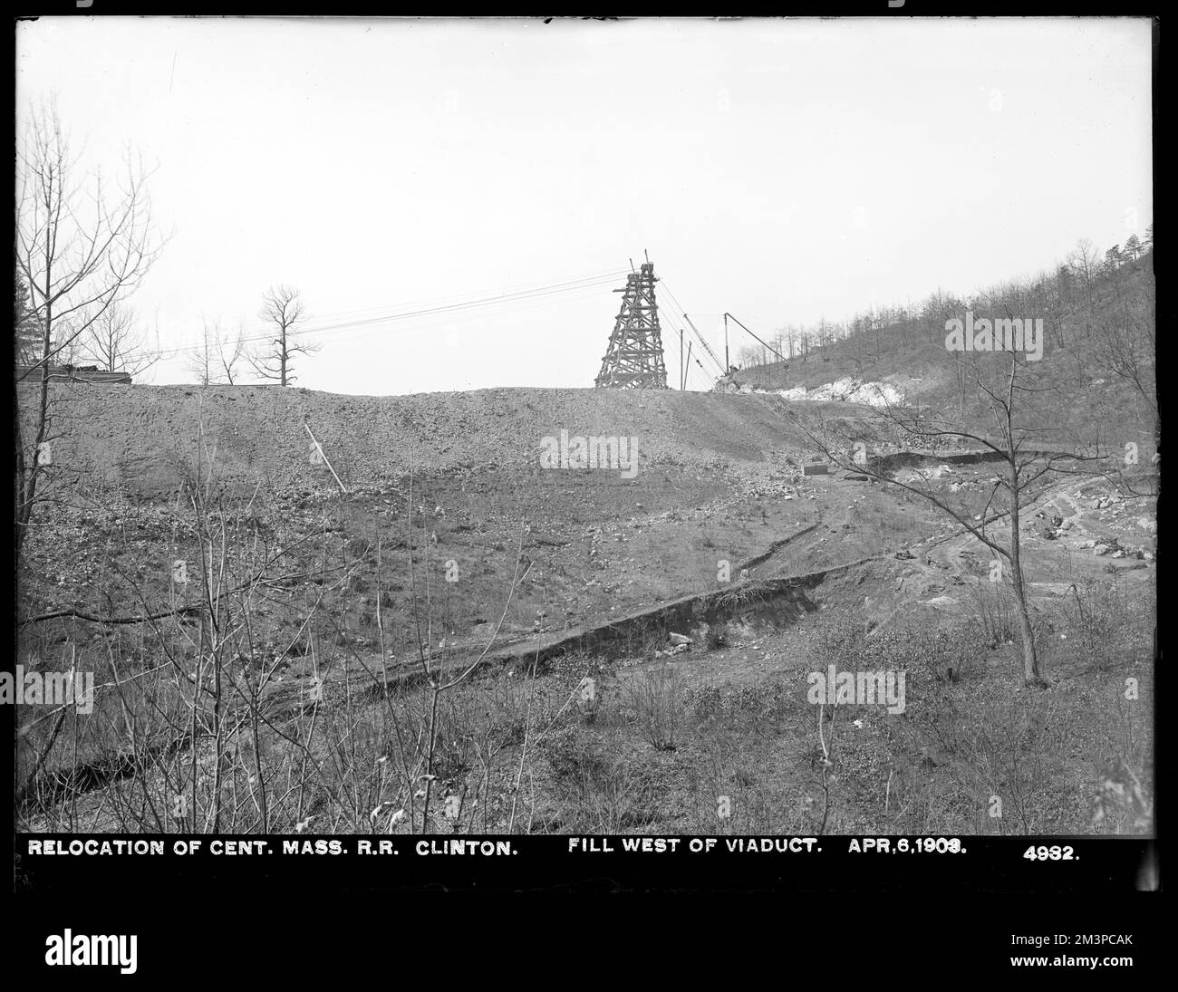 Relocation Central Massachusetts Railroad, fill west of viaduct ...