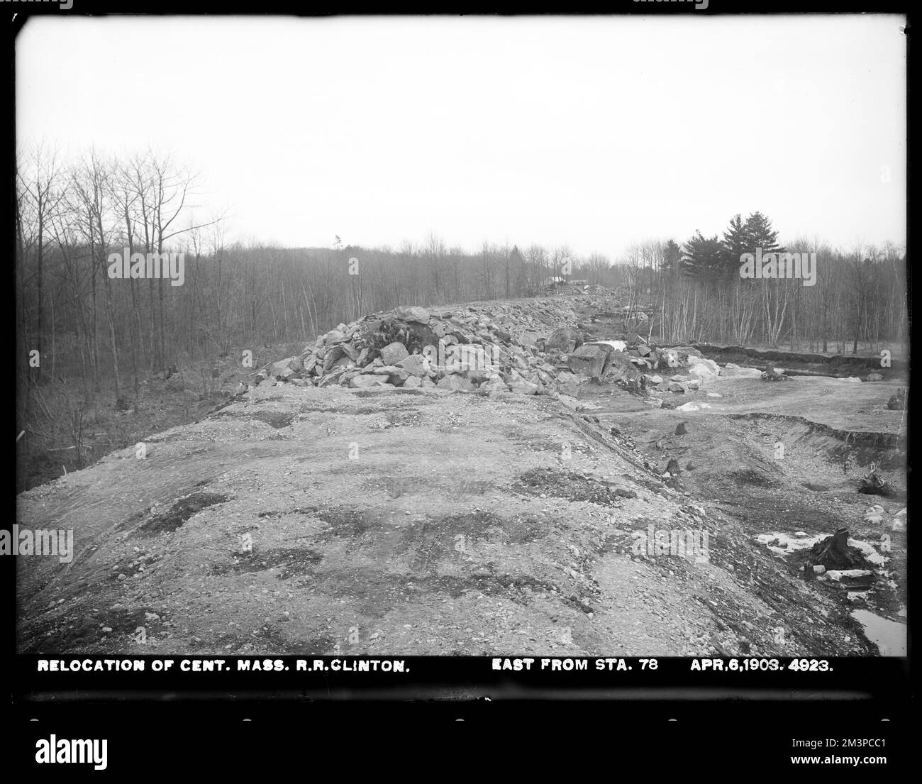 Relocation Central Massachusetts Railroad, east from station 78 ...