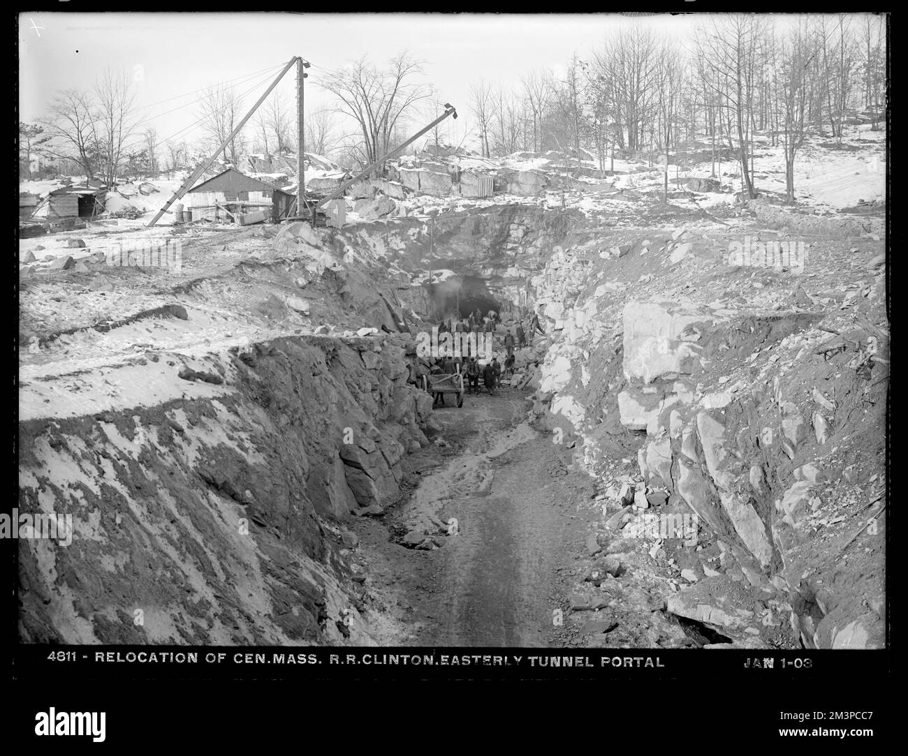 Relocation Central Massachusetts Railroad, easterly tunnel portal ...