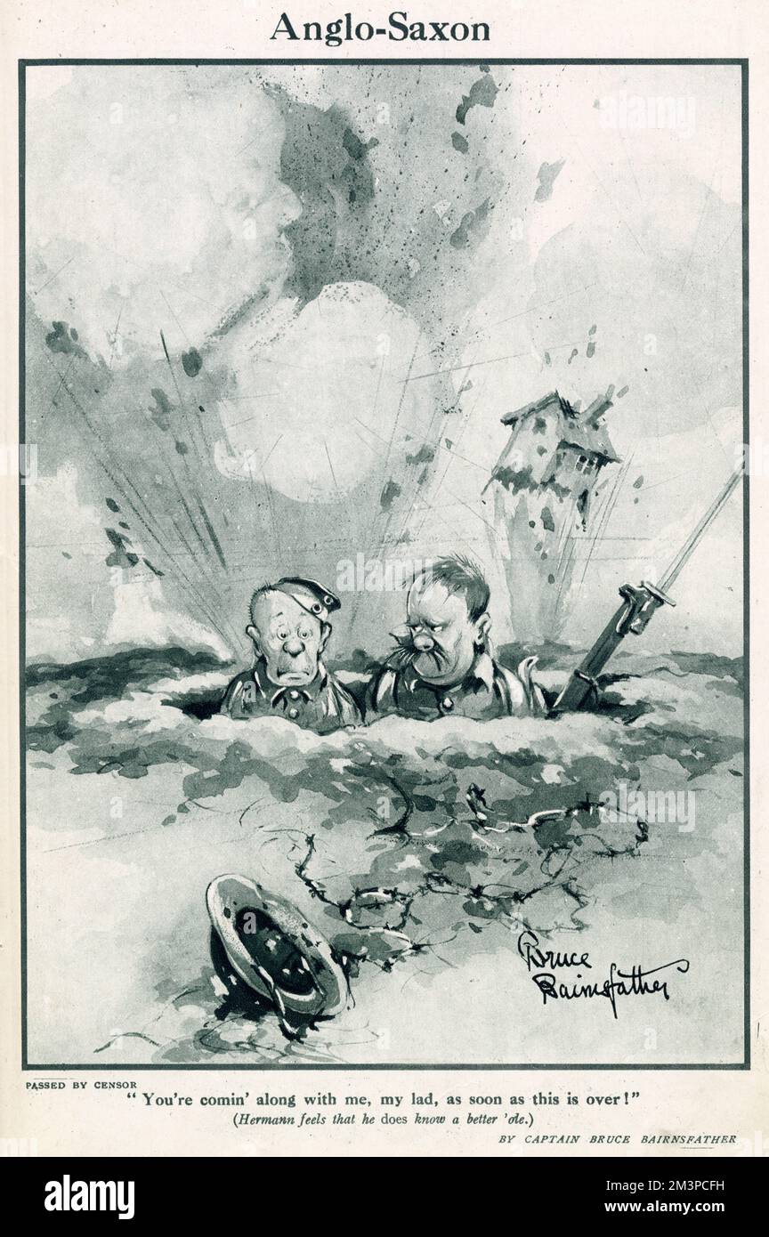 Anglo-Saxon by Bruce Bairnsfather, WW1 cartoon Stock Photo - Alamy