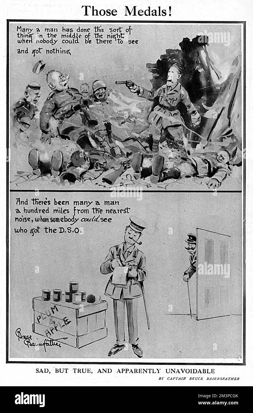 Those Medals! by Bruce Bairnsfather, WW1 cartoon Stock Photo - Alamy