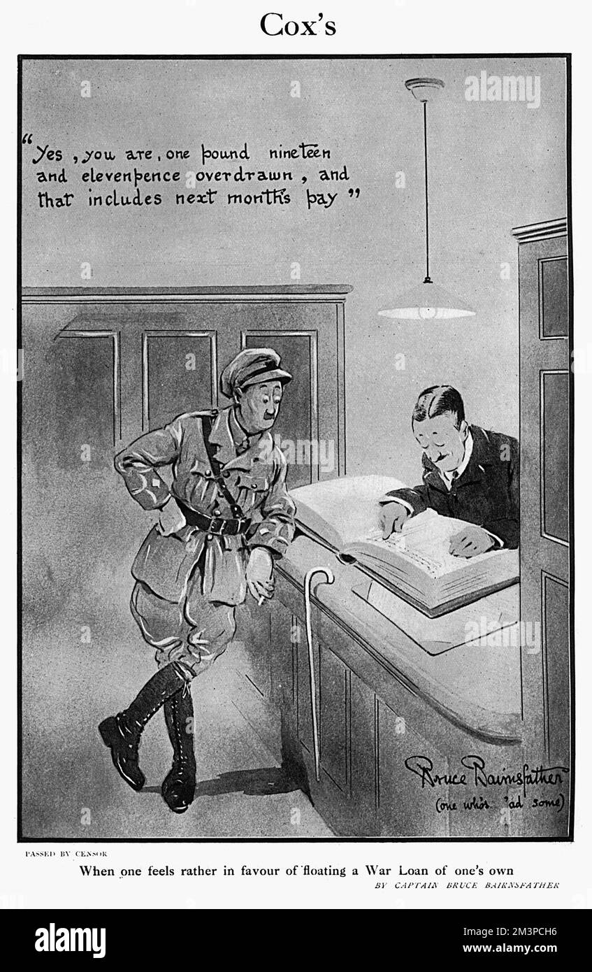 Cox's by Bruce Bairnsfather, WW1 cartoon Stock Photo - Alamy
