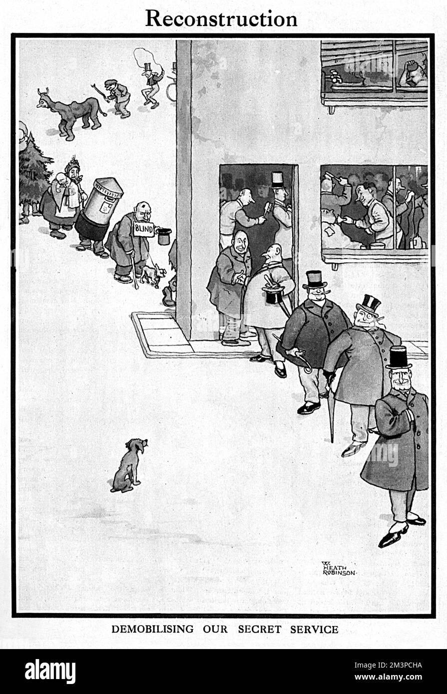 Reconstruction by William Heath Robinson, WW1 cartoon Stock Photo - Alamy