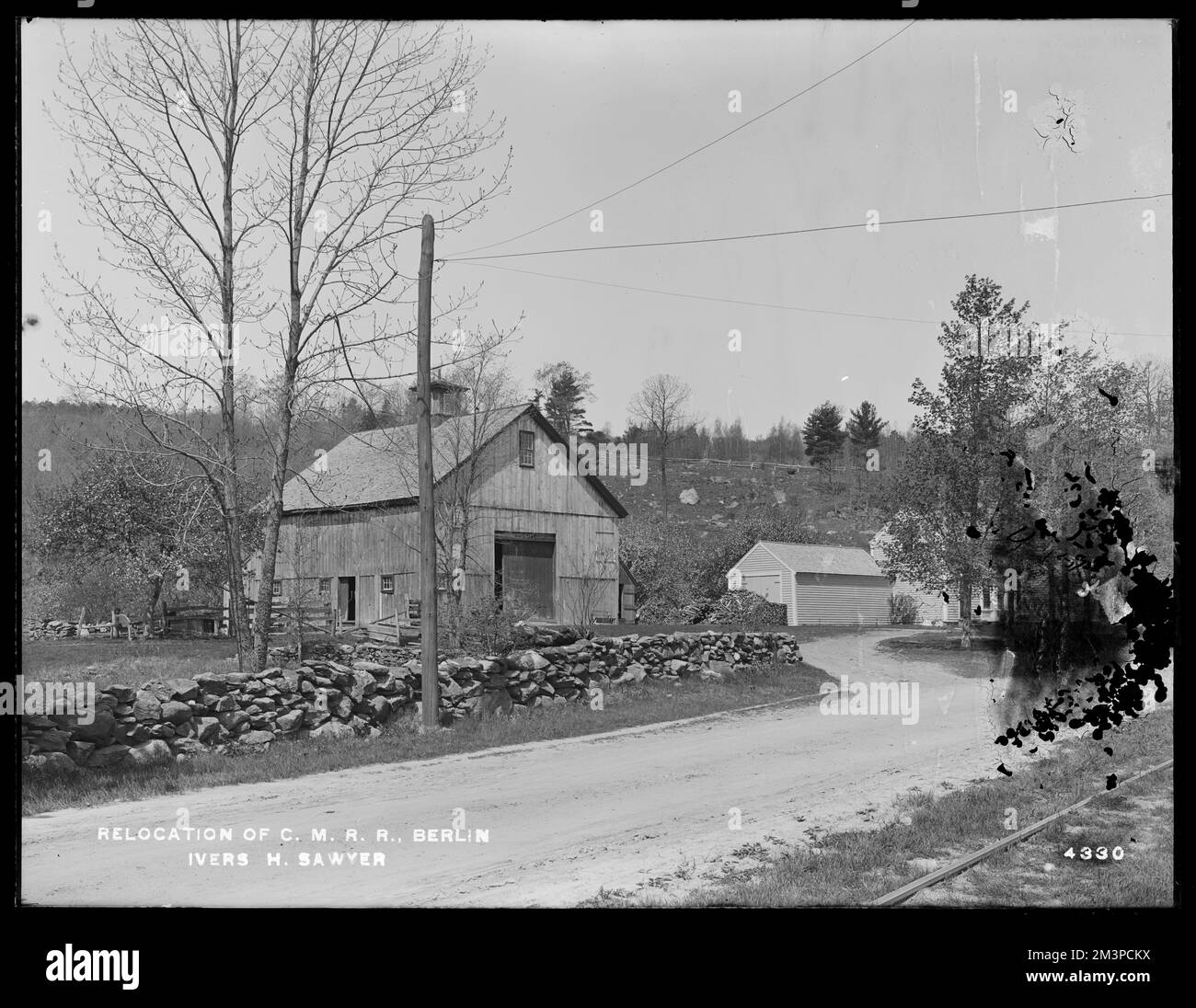 Relocation Central Massachusetts Railroad, Ivers H. Sawyer's house and ...