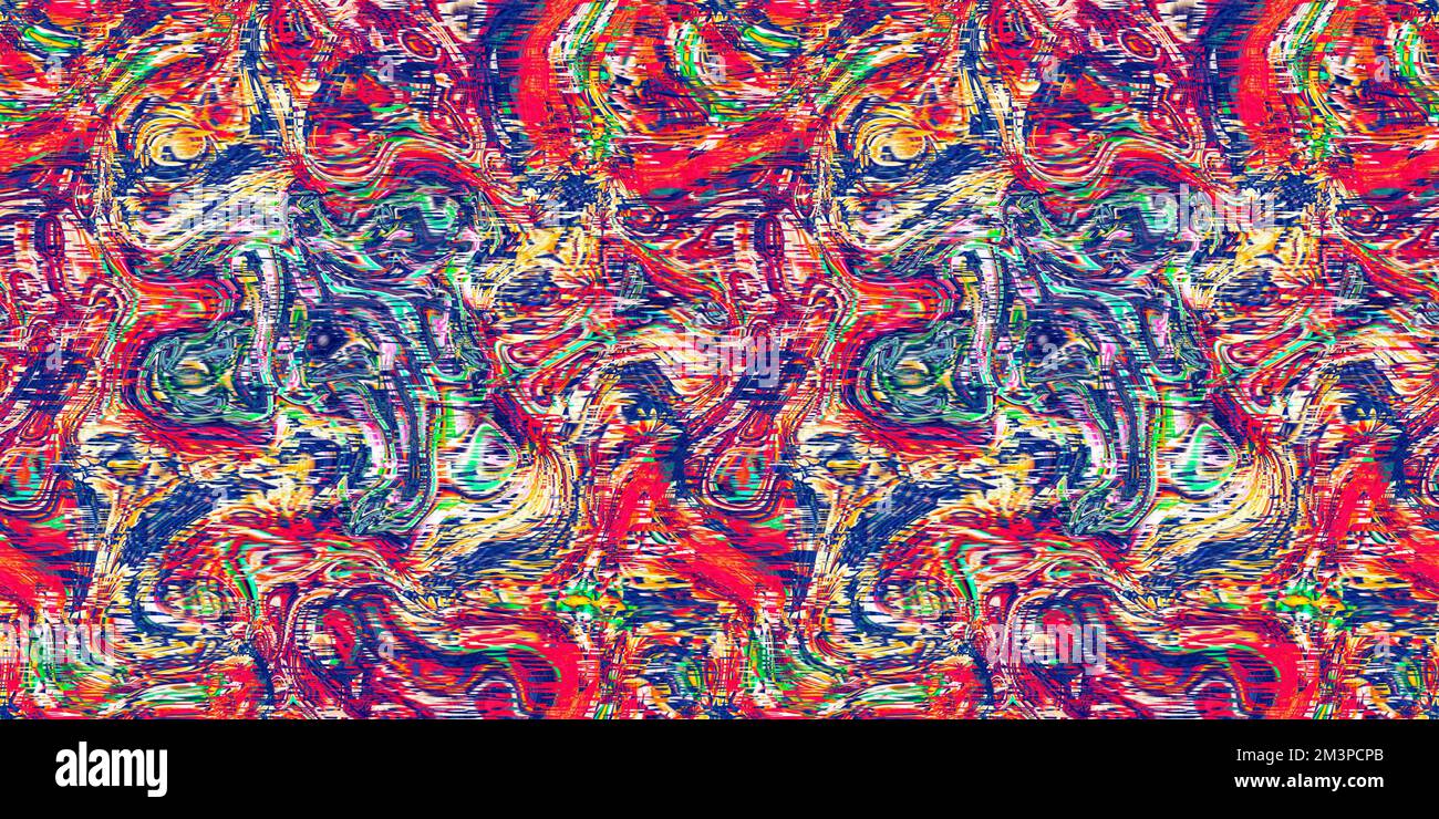 Vibrant pink distortion border. Bright colorful kitsch banner for fluid ...