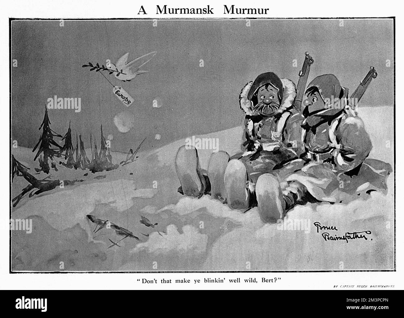 A Murmansk Murmur by Bruce Bairnsfather, WW1 cartoon Stock Photo - Alamy