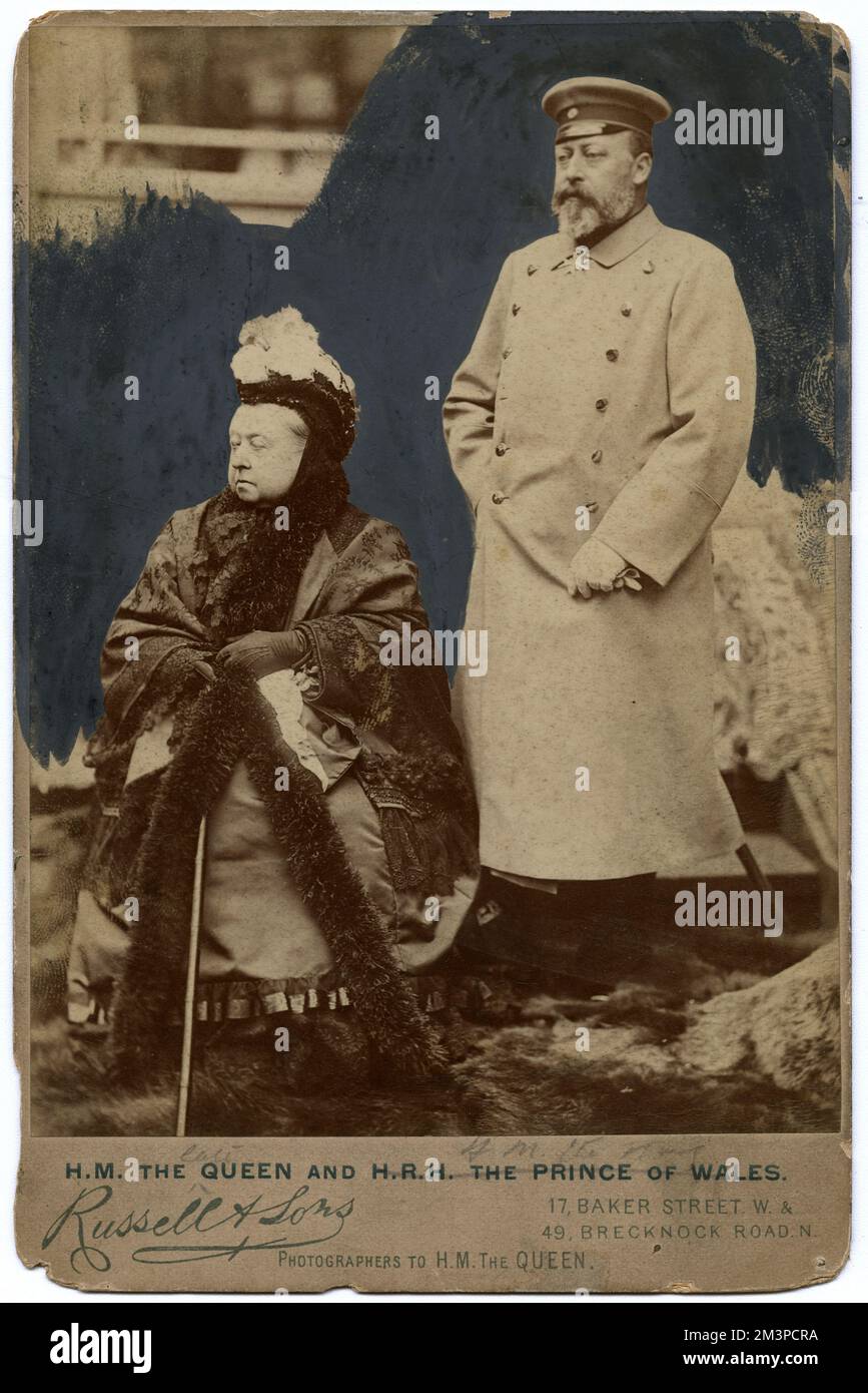 Queen Victoria (1819 1901), seated next to her eldest son Prince Edward ...