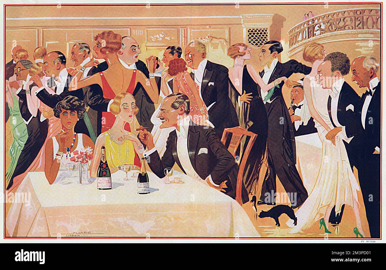 Elegance at the Embassy Club by Mundo, 1929 Stock Photo - Alamy