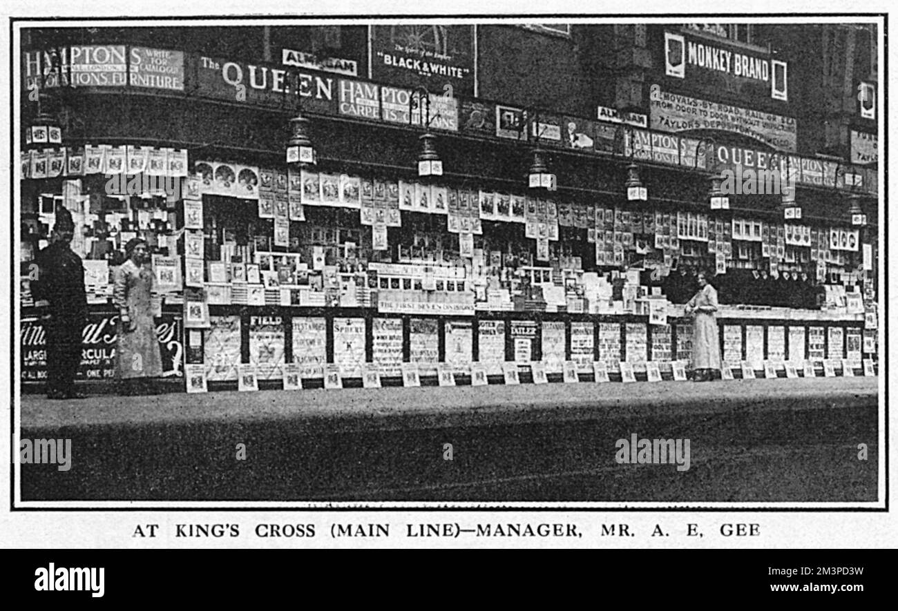 The King's Cross (main line) Bookstall on the day that Captain Bruce ...